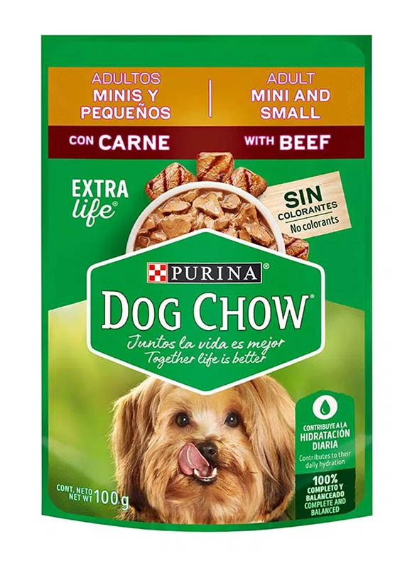 Comida Húmeda Para Perro Dog Chow Pouch Adultos Minis y Pequeños Carne
