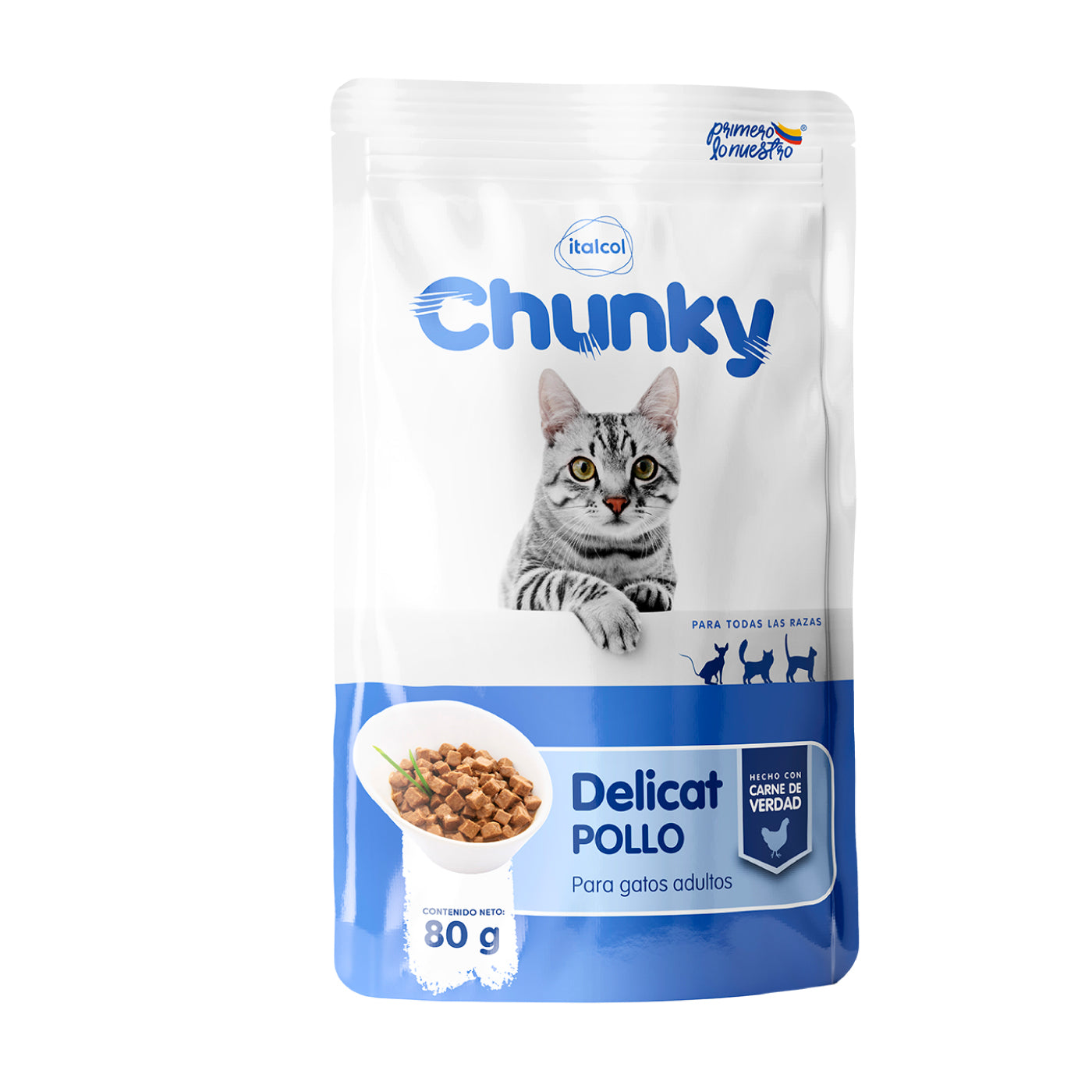Comida Húmeda Para Gato Chunky Delicat Pollo X 80 g