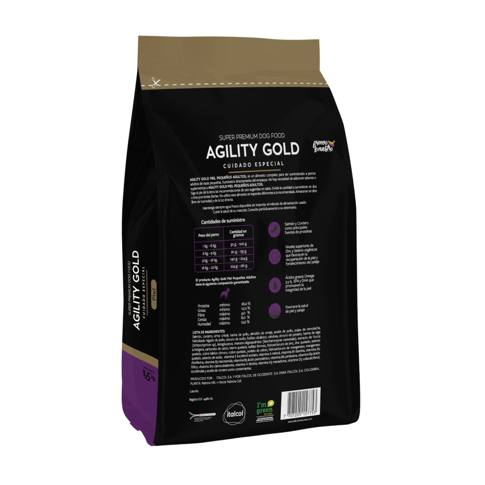 AGILITY GOLD PEQUEÑOS ADULTOS PIEL