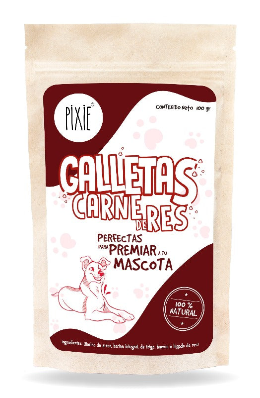 Snack Para Perro Pixie Galletas Carne De Res X 100 Gr