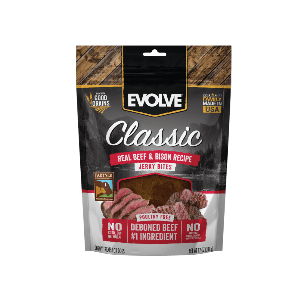 EVOLVE DOG SNACK CLASS JERKY BISON 340G